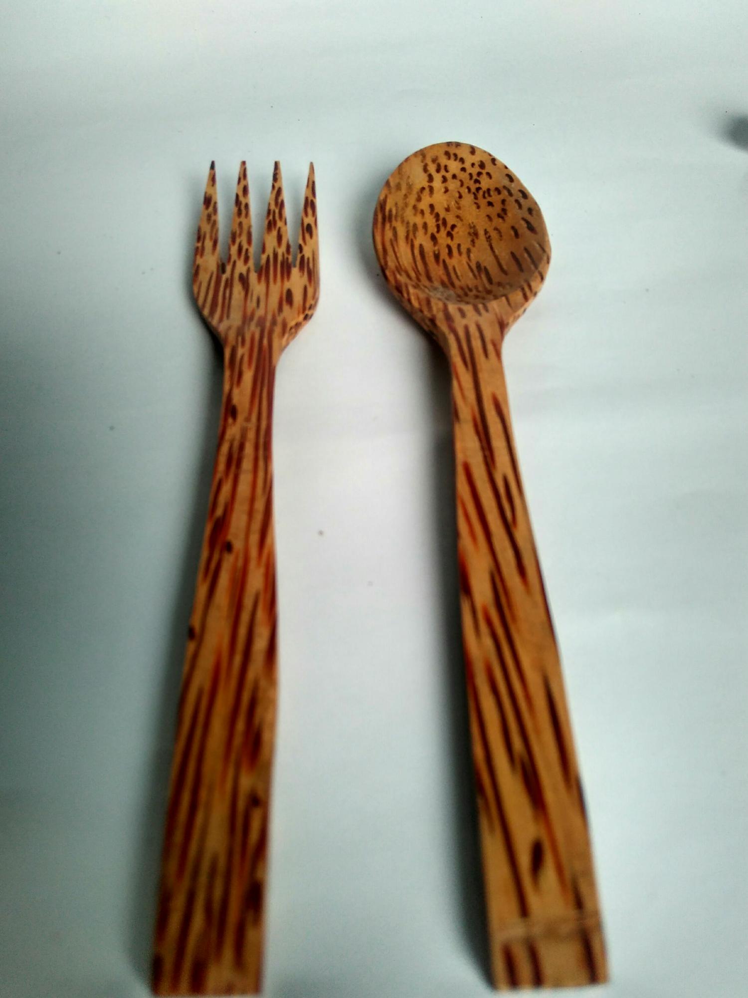 Sendok Garpu Kayu Pohon Kelapa Glugu | Lazada Indonesia