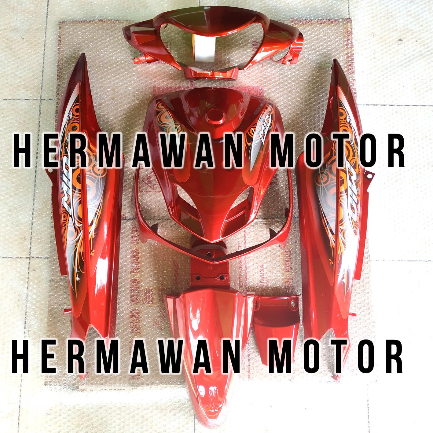 Body Yamaha mio smile warna merah marron dan stiker | Lazada Indonesia