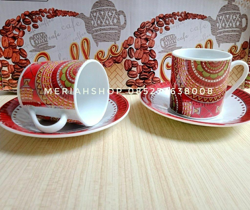 6 set Gelas Cangkir Espresso Coffee Kopi Cups 12PCS Motif Batik 90A ...