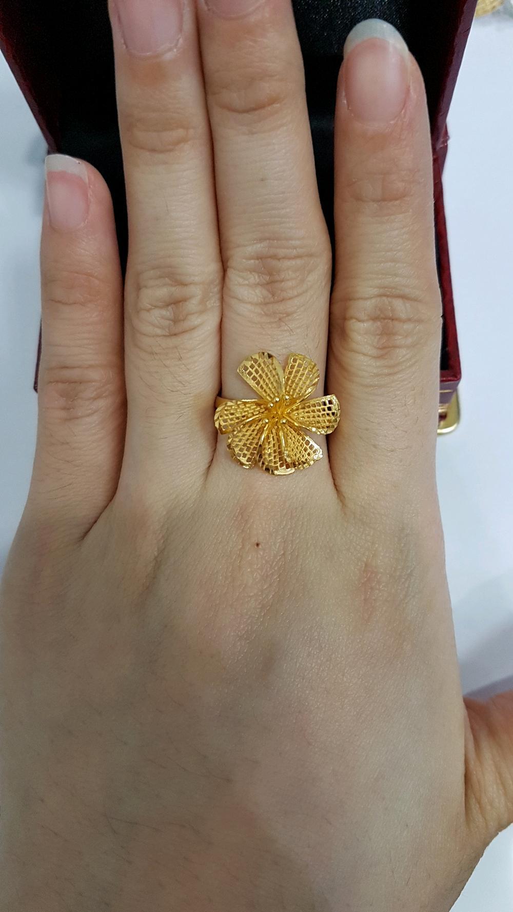 Cincin Dewasa Emas Kadar 700 Model Bunga Kerawang | Lazada Indonesia