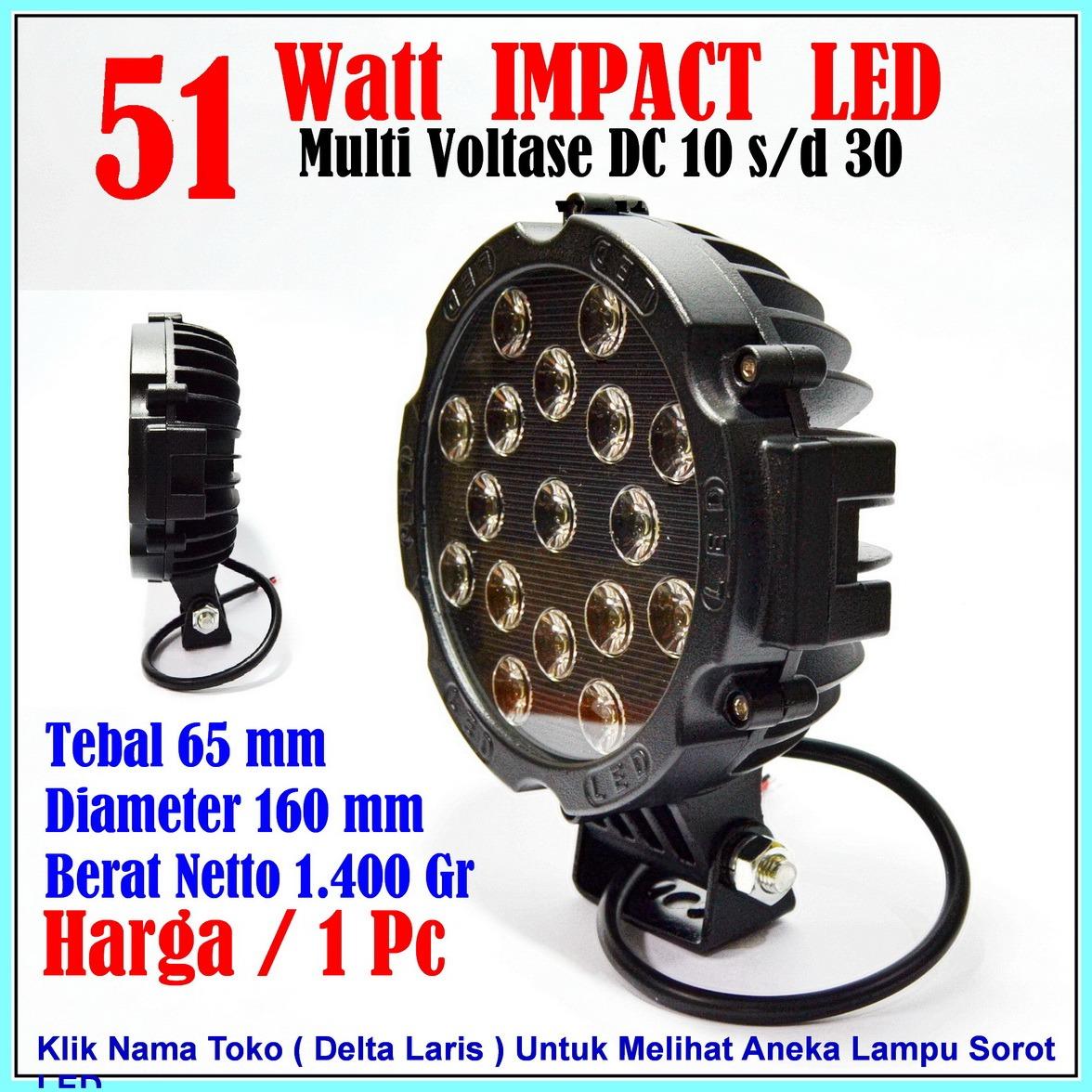 Lampu Sorot LED 51 Watt Black Lampu Tembak LED Spot Light Work Light ...