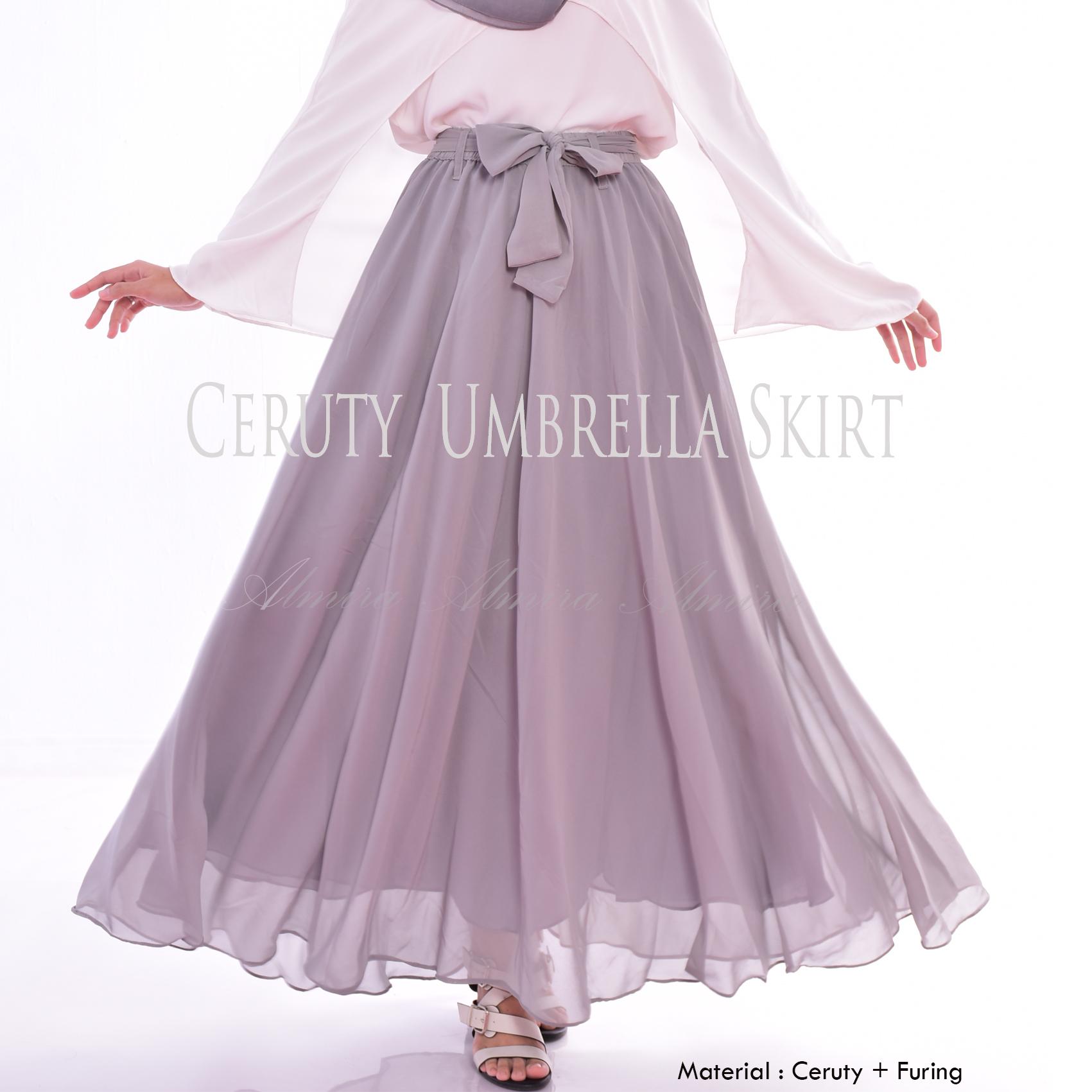 Rok Muslimah Panjang Maxi skirt Sifon Ceruti Umbrella Skirt Rok Payung ...