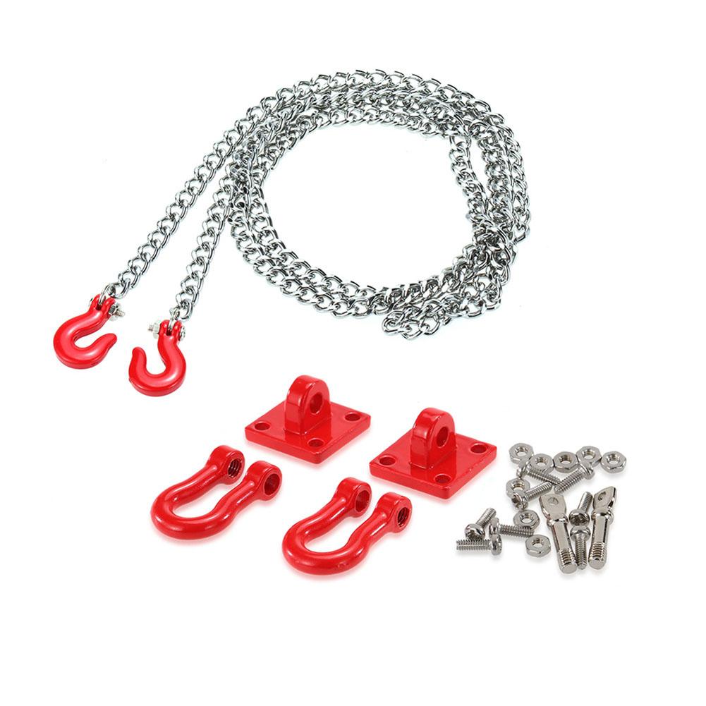 SS Metal Tow Hook & Trailer Chain Kit for RC Car 1/10 Traxxas Axial ...