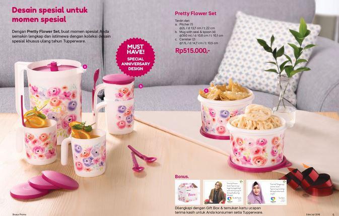 Tupperware Pretty Flower Set / set teko dan toples | Lazada Indonesia