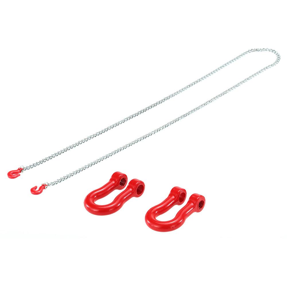 SS Metal Tow Hook & Trailer Chain Kit for RC Car 1/10 Traxxas Axial ...