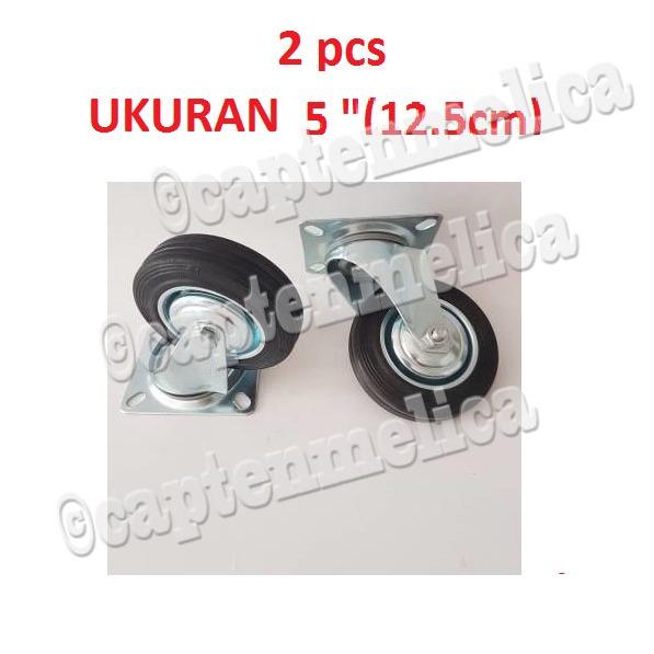 2pcs - ( TYPE HIDUP ) 5" RODA BAN ETALASE RODA BAN TROLI TROLLEY RODA ...