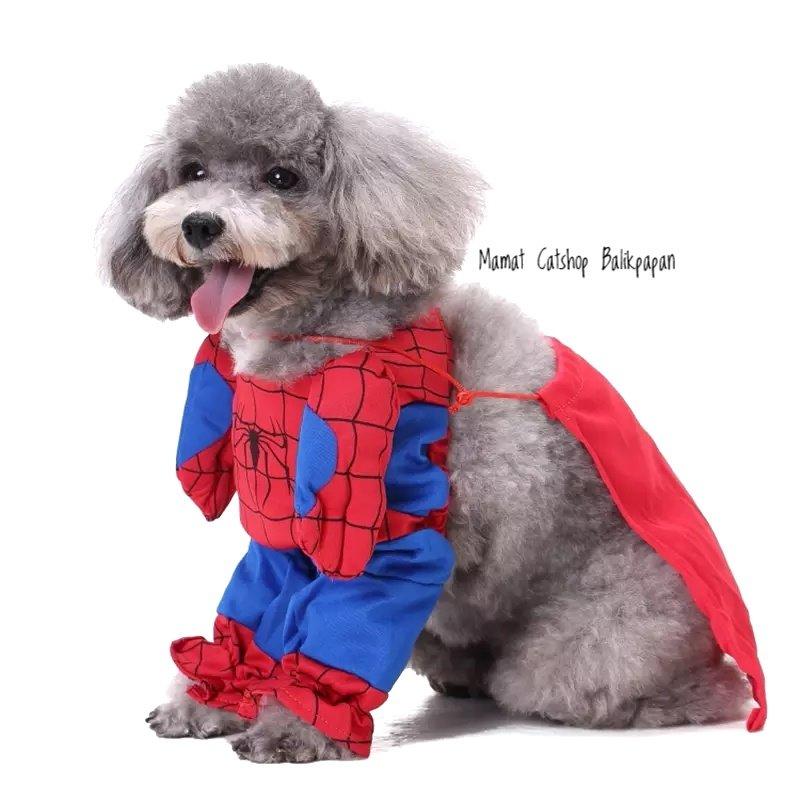 Kostum Baju Hewan untuk Anjing Kucing Model Spiderman ukuran L | Lazada ...