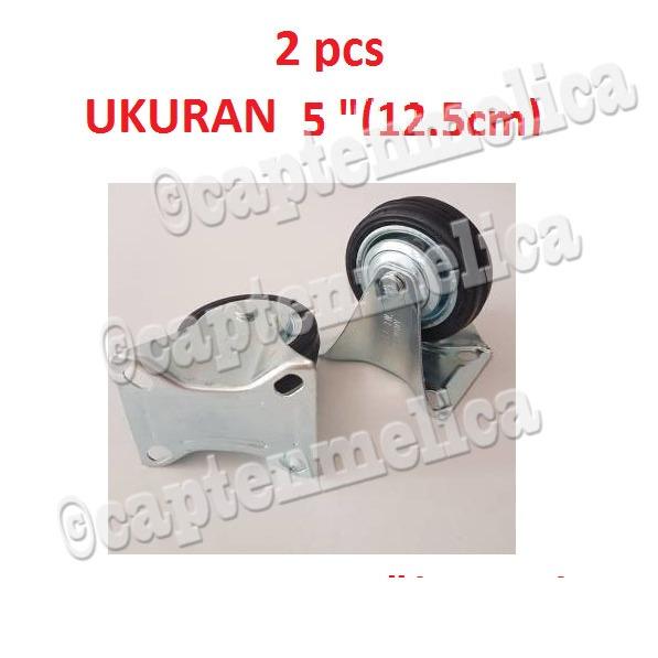 2pcs - ( TYPE MATI ) 5" RODA BAN ETALASE RODA BAN TROLI TROLLEY RODA ...