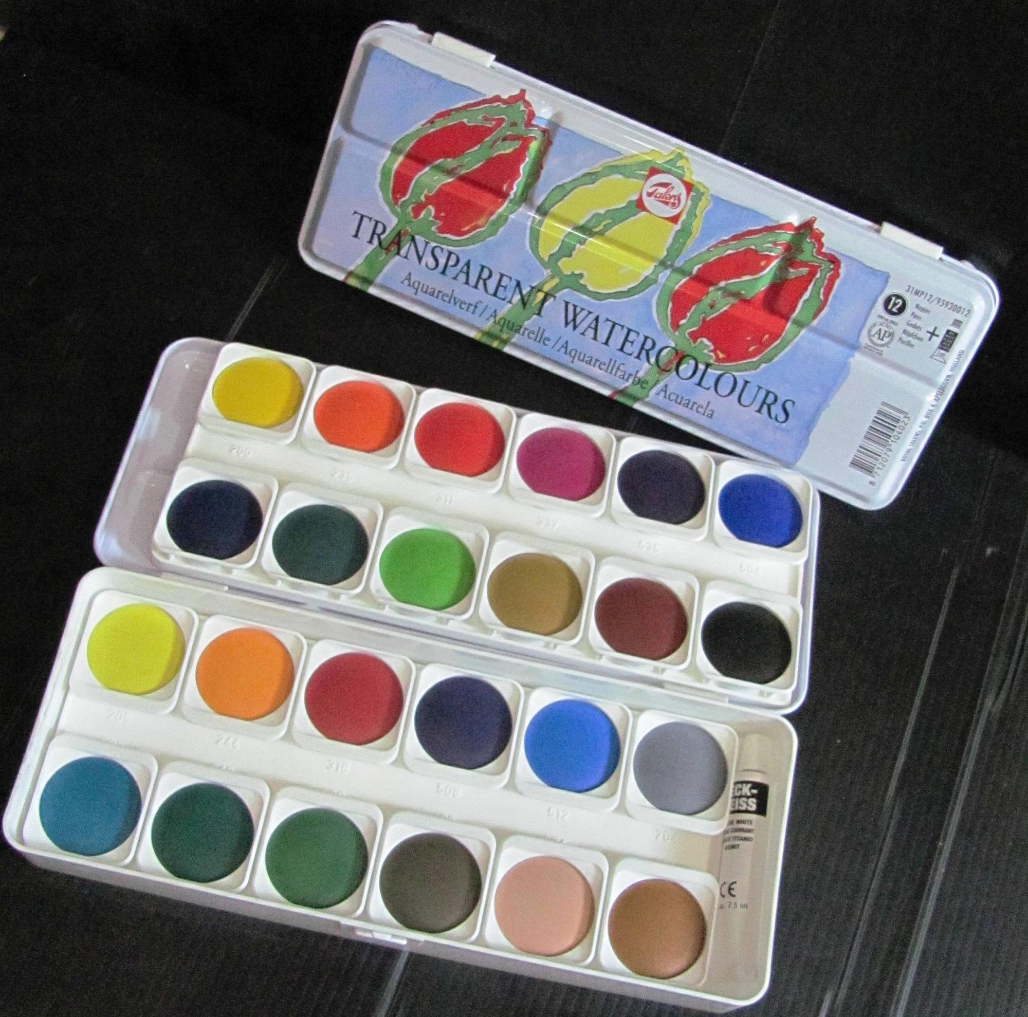 Talens Arts Watercolour Cake 24 Warna Halfpan Watercolor Portable Cat ...