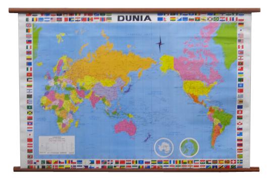 Peta Dunia (Bingkai) MP AP 096 | Lazada Indonesia