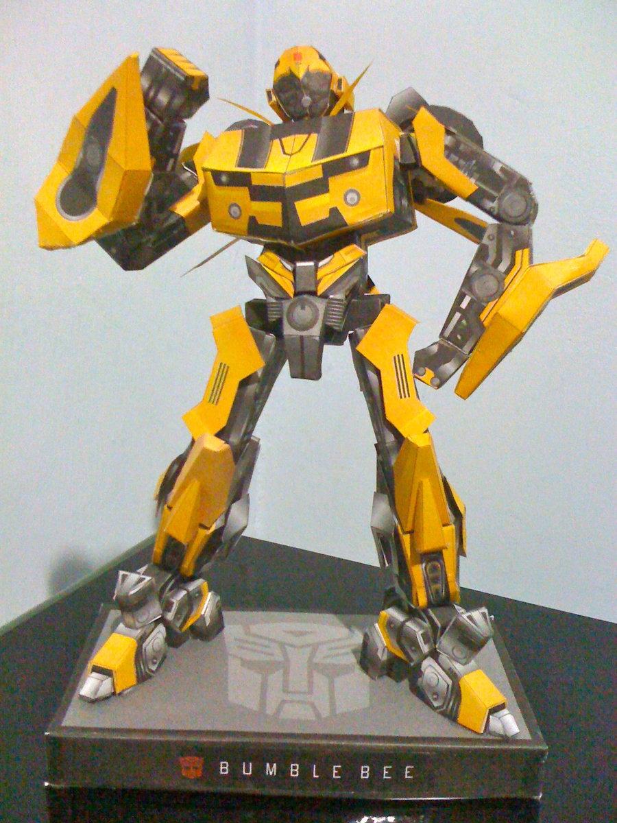 DIY Papercraft Lembar kertas pola Robot Bumble Bee simple 25cm | Lazada ...