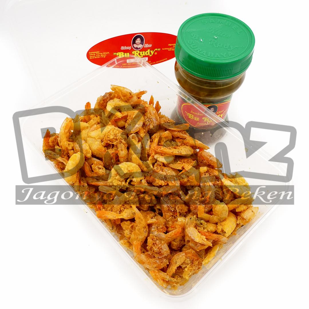 Paket Udang Crispy Besar Sambal Ijo Hijau Bu Rudy Oleh-Oleh Khas Bu ...