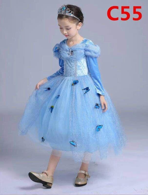 Dress Baju Costume Kostum Gaun Disney Princess Putri Cinderella Biru ...