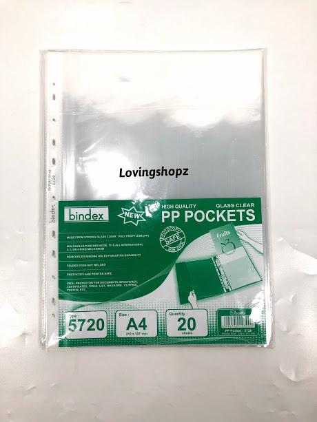 PP Pockets Bindex Ukuran A4, Plastik /Pocket File Bindex A4, PP POCKET ...