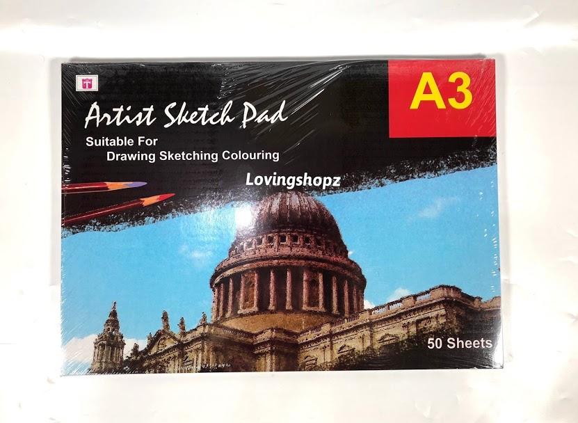 Sketch Book/Buku Sketsa A3 Isi 50 Lembar, Buku Gambar Sketsa A3 Merk ...