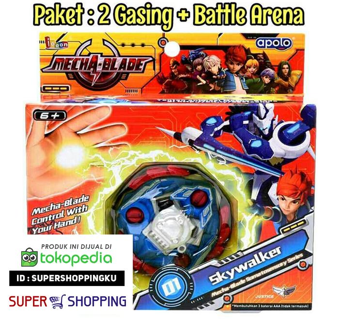 Mainan Gasing Paket 2 Mecha Blade + Bonus Arena | Lazada Indonesia