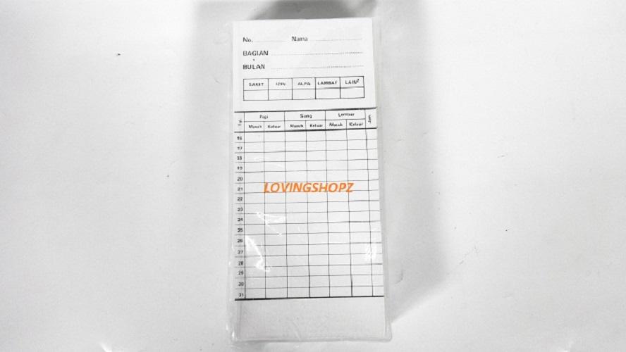 Kartu Absensi, Kartu Kertas Absensi/Kartu Absen Amano Ceklok | Lazada ...