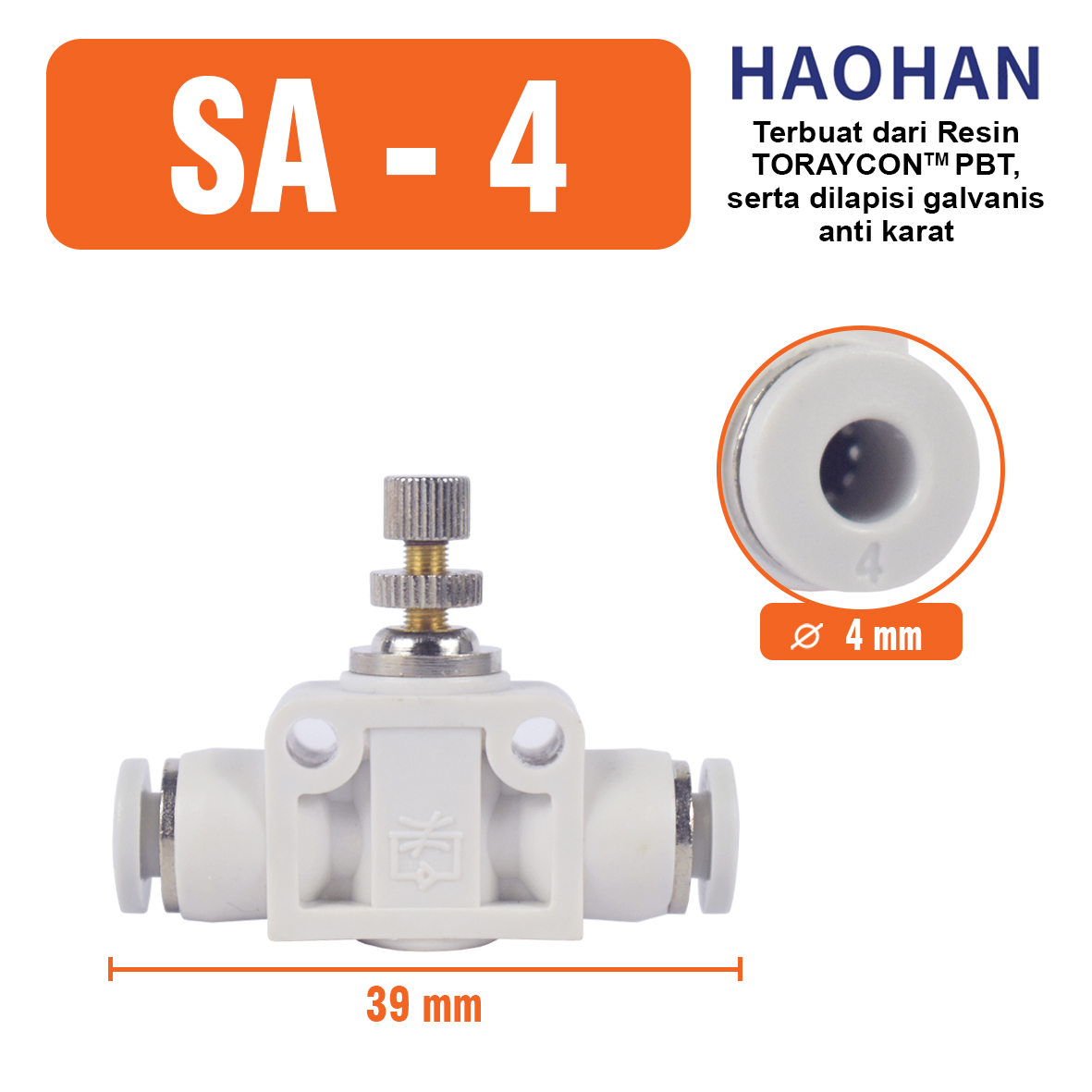 Flow / Speed Control Valve - Pneumatic Quick Fitting / Connector ...