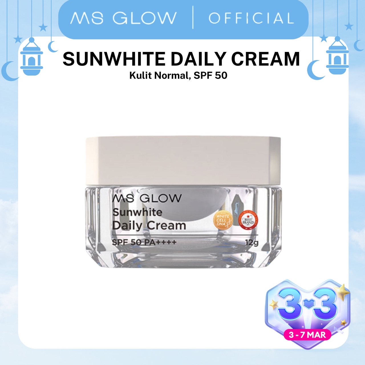 Ms Glow Sunwhite Daily Cream SPF 50 PA++++ Untuk Kulit Normal | Lazada Indonesia