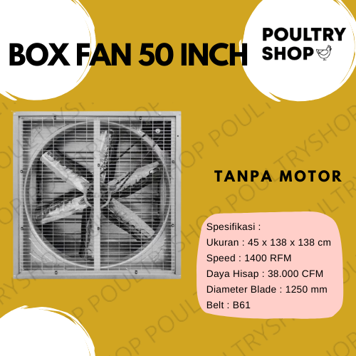 BOX FAN 50 INCH UNTUK PERTERNAKAN KANDANG AYAM | Lazada Indonesia