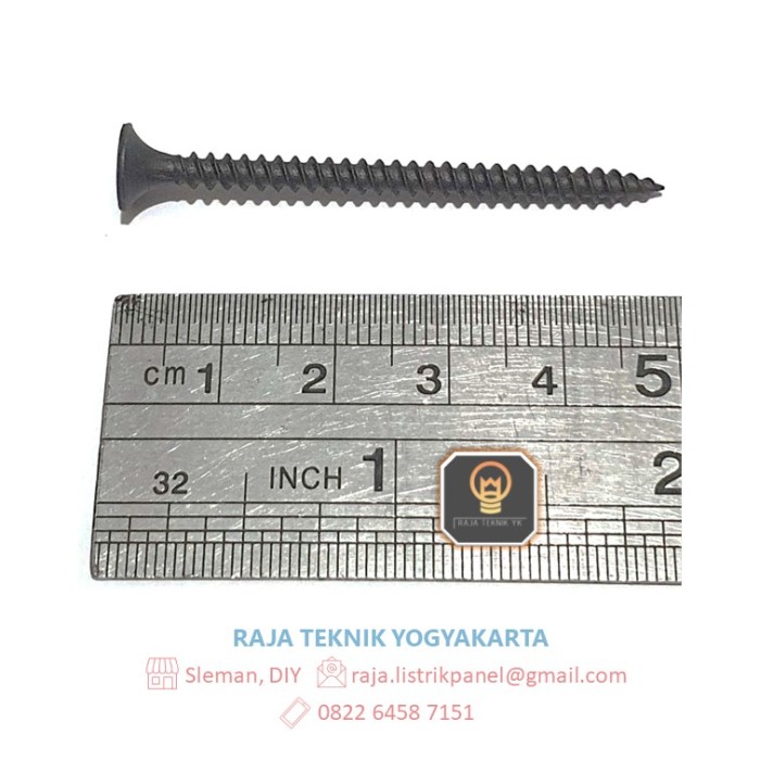 Baut Sekrup Skrup Gypsum Hitam 5 Cm Paku Skrew Drat Kasar | Lazada ...