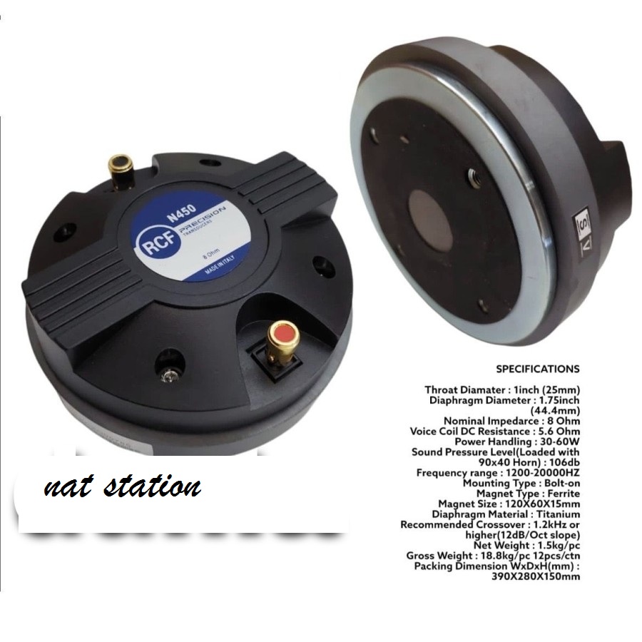 Tweeter RCF N450 Baut - Driver RCF N 450 Drat - N450 Drat | Lazada ...