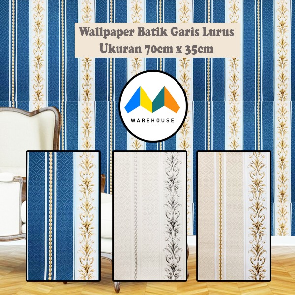 MW Wallpaper Foam 3D Batik Motif Bunga Garis Lurus Wall Paper Dinding ...