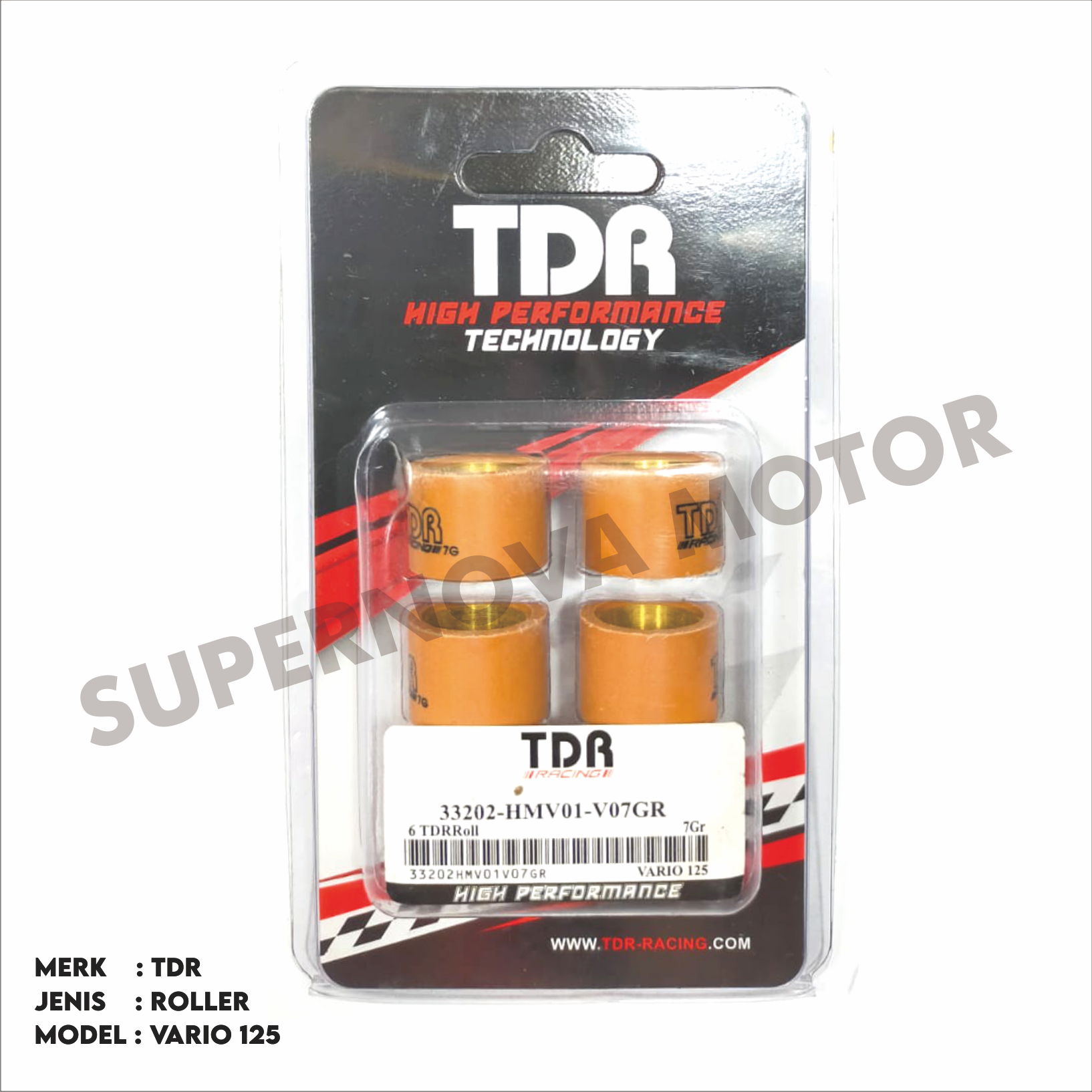ROLLER TDR RACING ROLLER CVT VARIO 125, SPIN, PCX, ADV BERAT 7 / 8 / 9 ...
