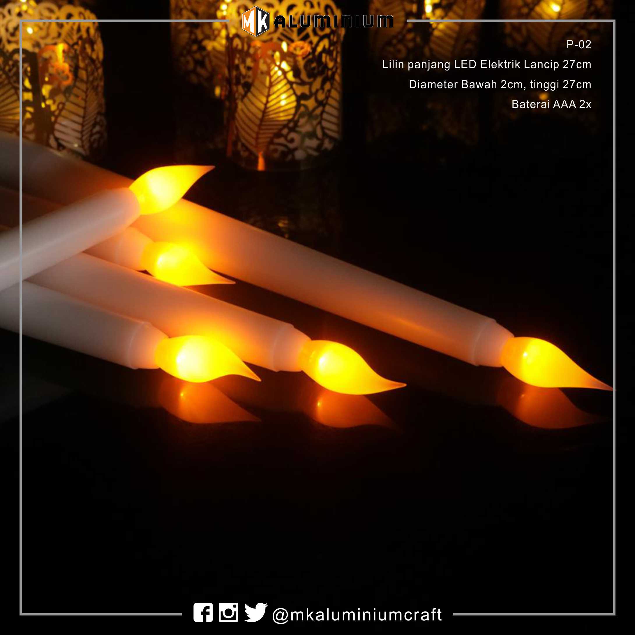 LED Lilin Elektrik LED lancip 27cm - Electric Candle LED - Lampu Lilin ...