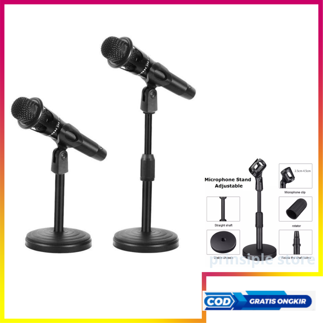 mini stand mic meja holder tiang mikrofon cantolan mik temapat mik ...