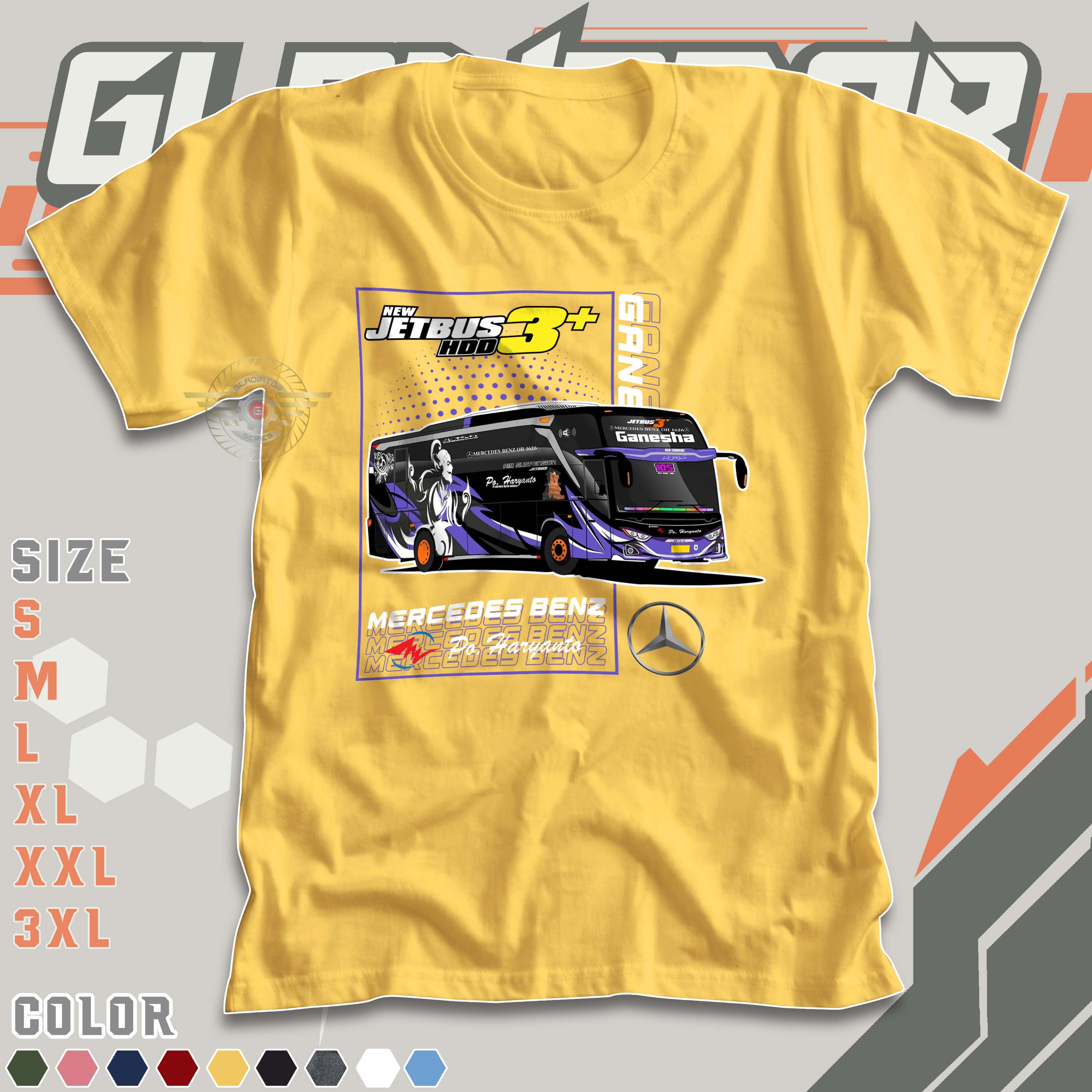 KAOS BUS PO HARYANTO NEW JETBUS 3+ HDD MERCEDES BENZ | Baju Bismania ...