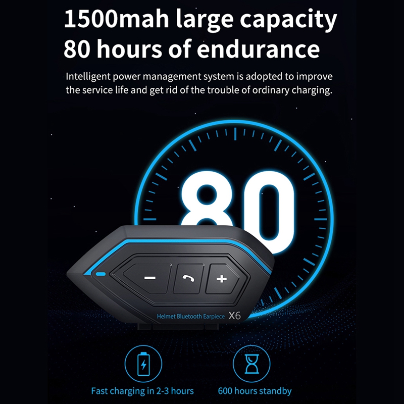 Motorcycle Smart Bluetooth Helmet Headset Wireless Handsfree Earphone ...