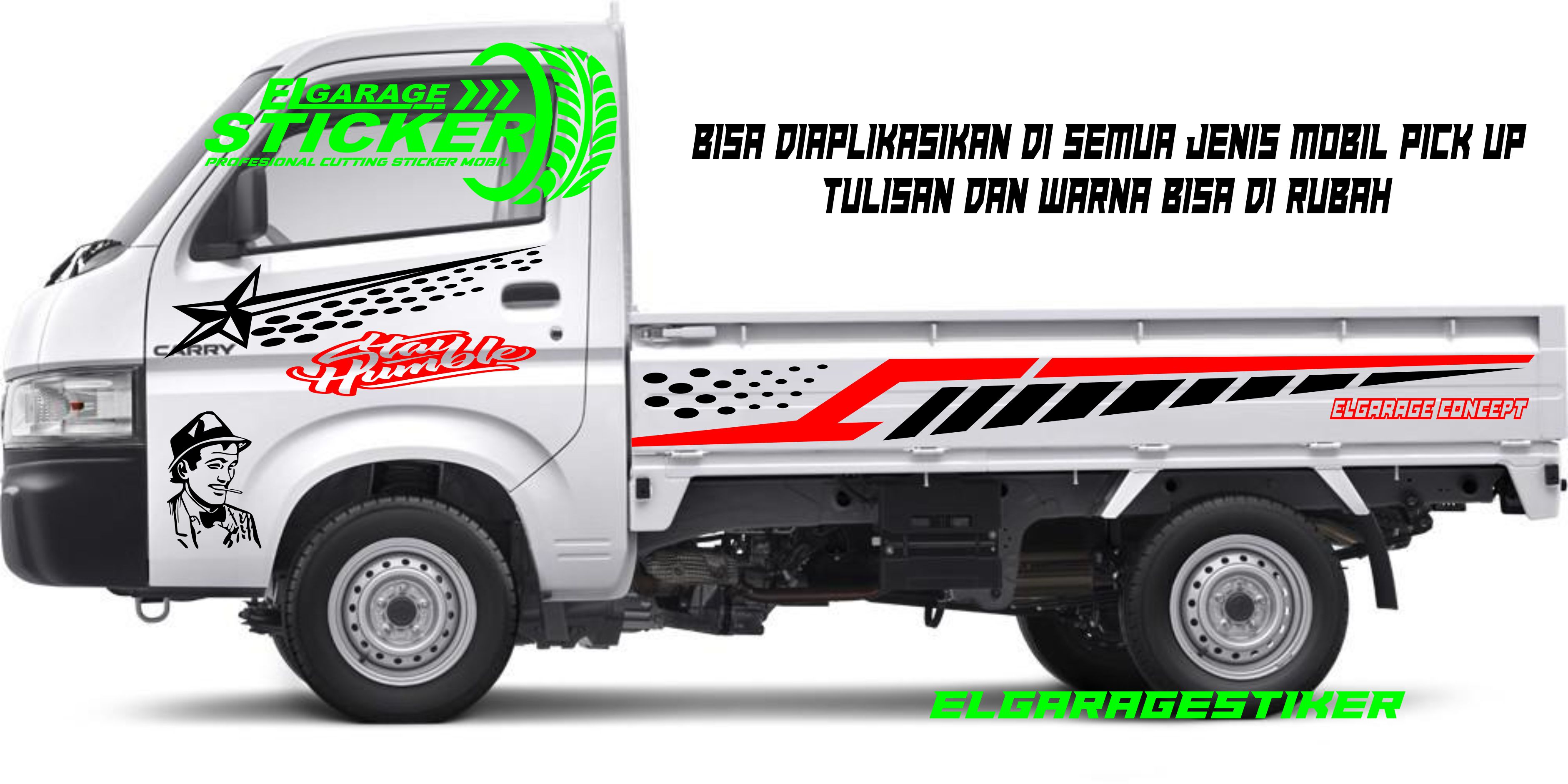 Stiker mobil pick up suzuki carry new cutting stiker body samping pick ...