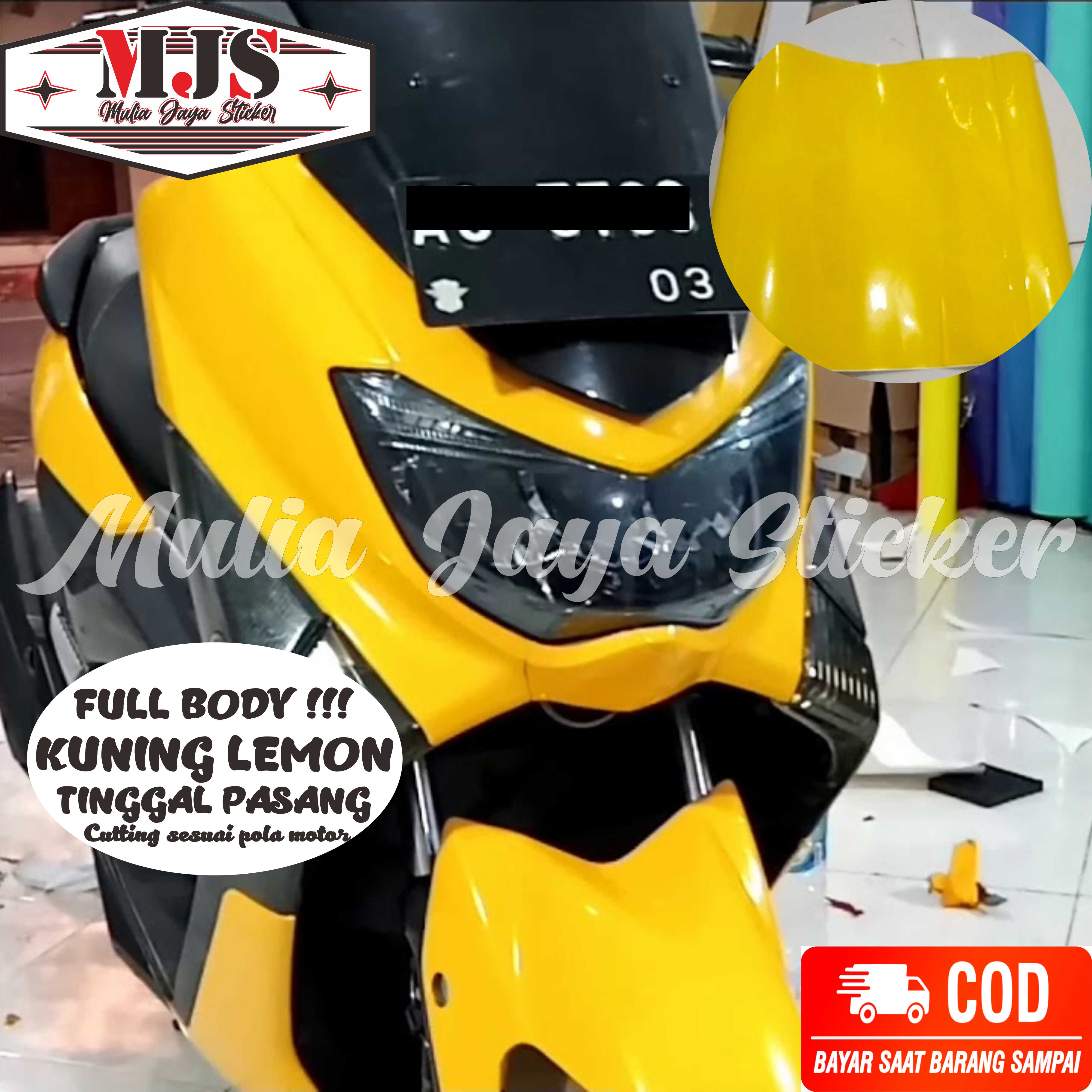 decal stiker polos nmax old/new warna kuning lemon cutting potongan ...