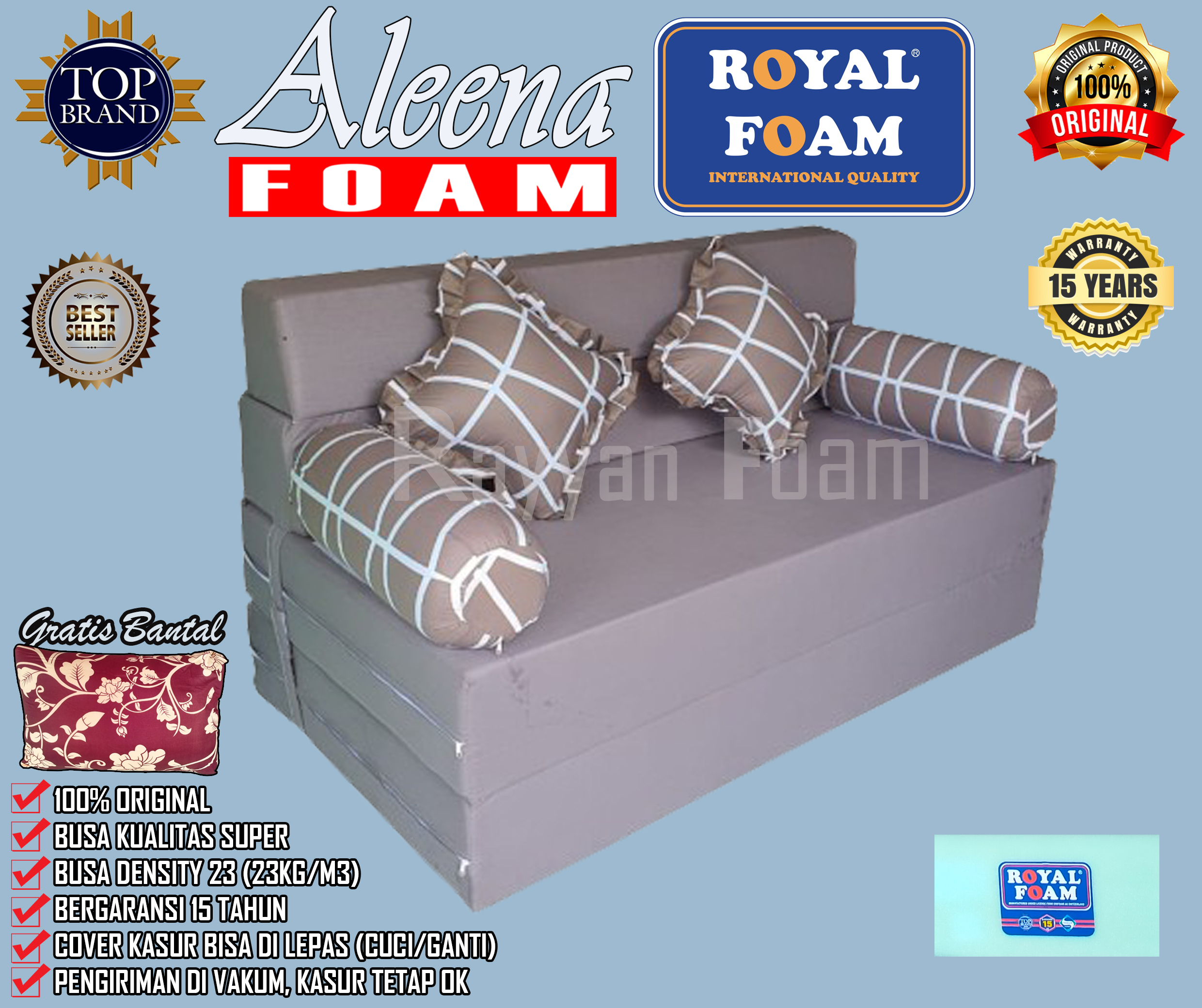 SOFABED ROYAL D23 MULTI FUNGSI 15cm&20cm garansi 15 tahun | Lazada ...