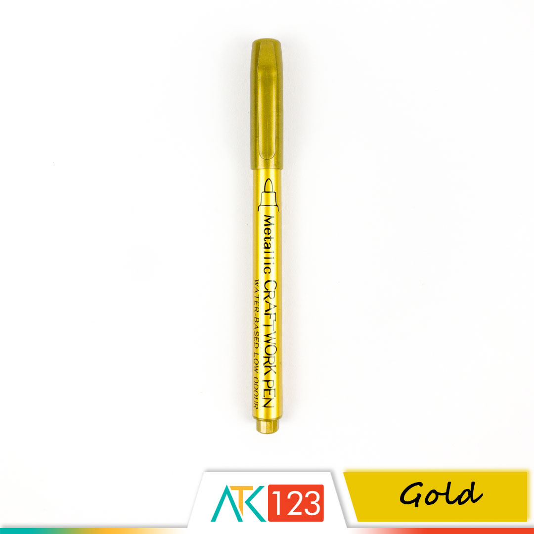 Pena / Spidol Warna / Tinta Metalik Emas / Perak / Metallic Craftwork ...