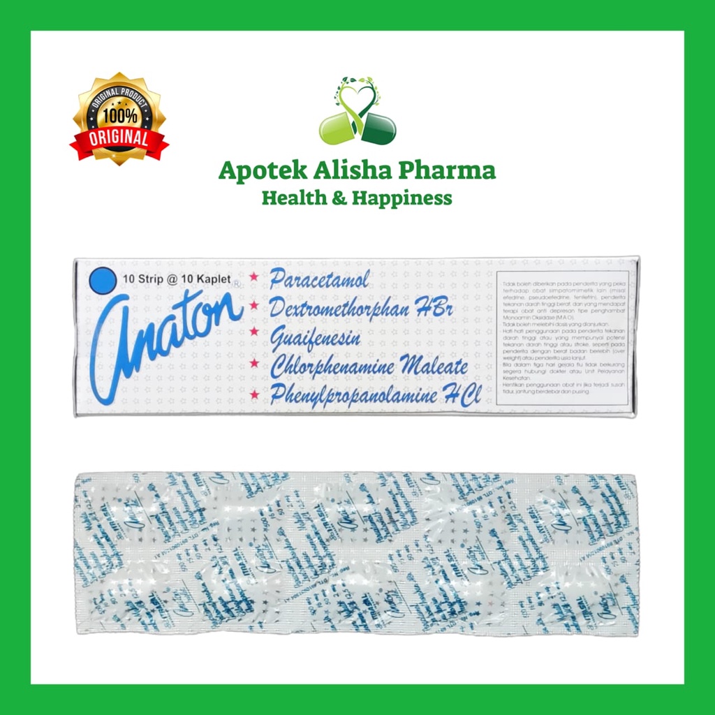 Anaton Tablet Obat Batuk / Flu Pilek / Panas Demam Dewasa | Lazada ...