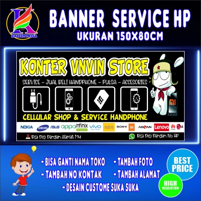 Spanduk Banner Service Handphone/ Banner Service HP Ukuran150cmx80cm ...