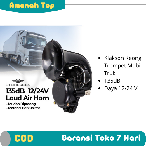 Klakson Angin Keong Trompet Mobil Truk Loud Air Horn 135dB - DL35 ...