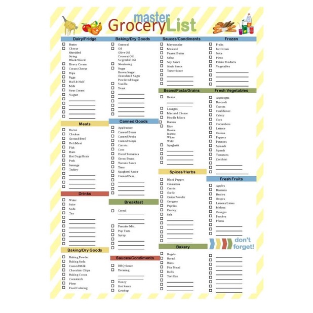 38 Template Grocery List / template belanja | Lazada Indonesia