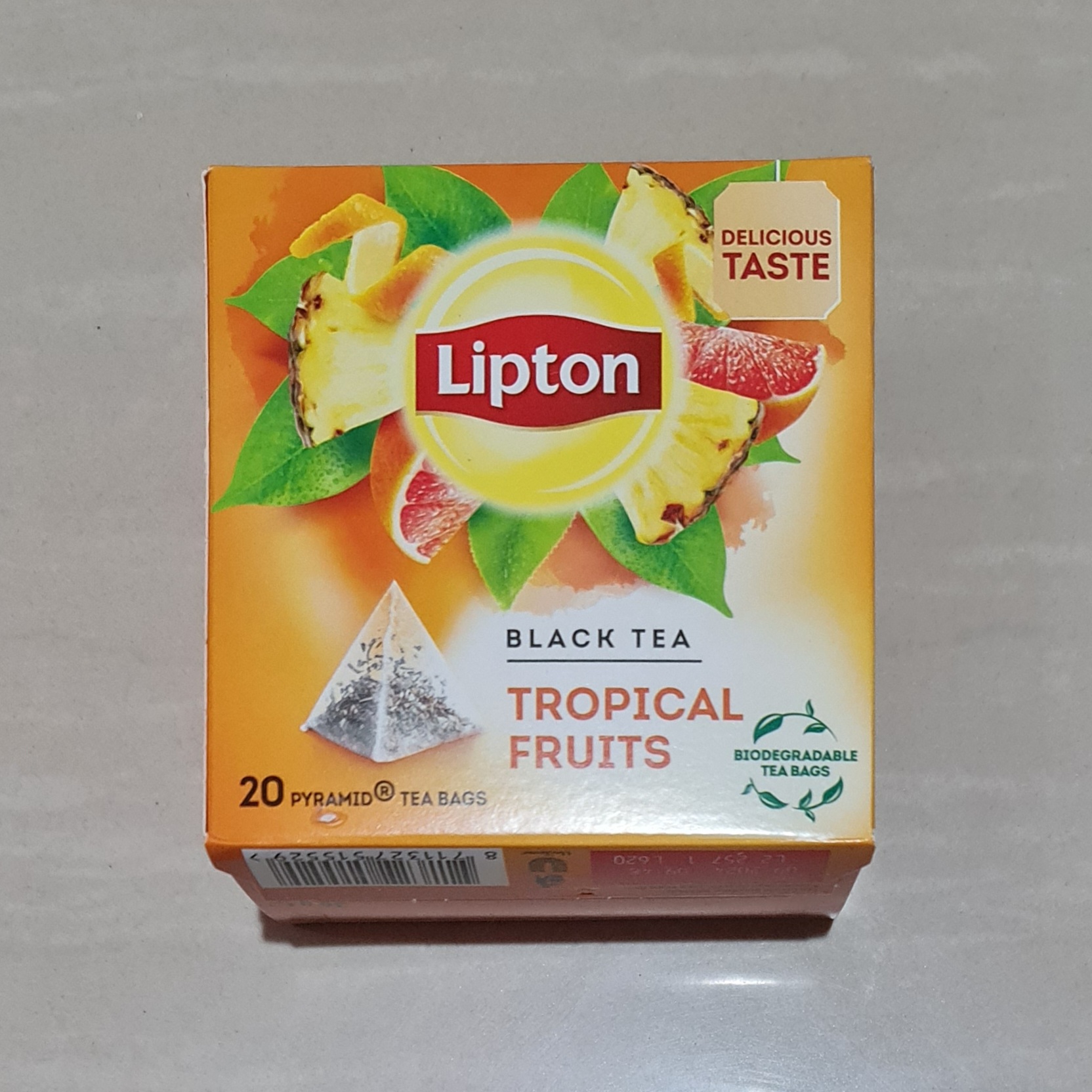 Lipton Black Tea Tropical Fruits Pyramid Tea Bags 20 x 1.7 Gram ...