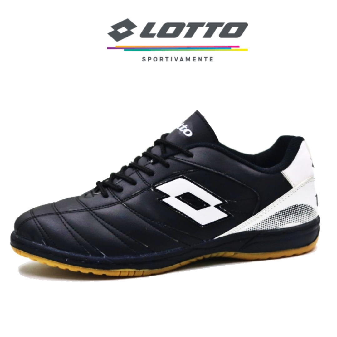 Sepatu futsal Lotto hitam premium ( sol jahitan keliling ) | Lazada ...