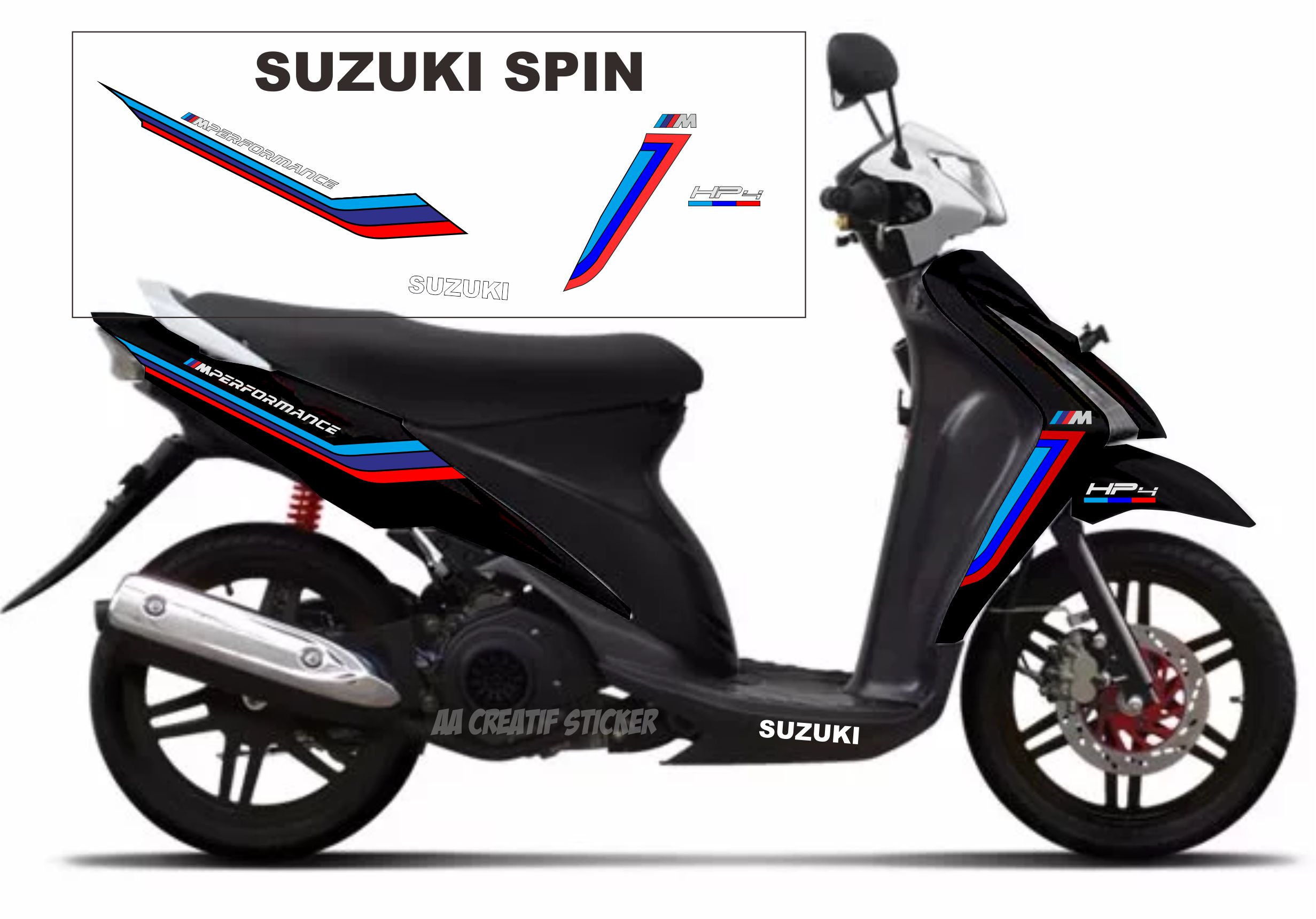 CUTTING STICKER STIKER CUTING lis polet SUZUKI SPIN 125 LIVERY BMW ...