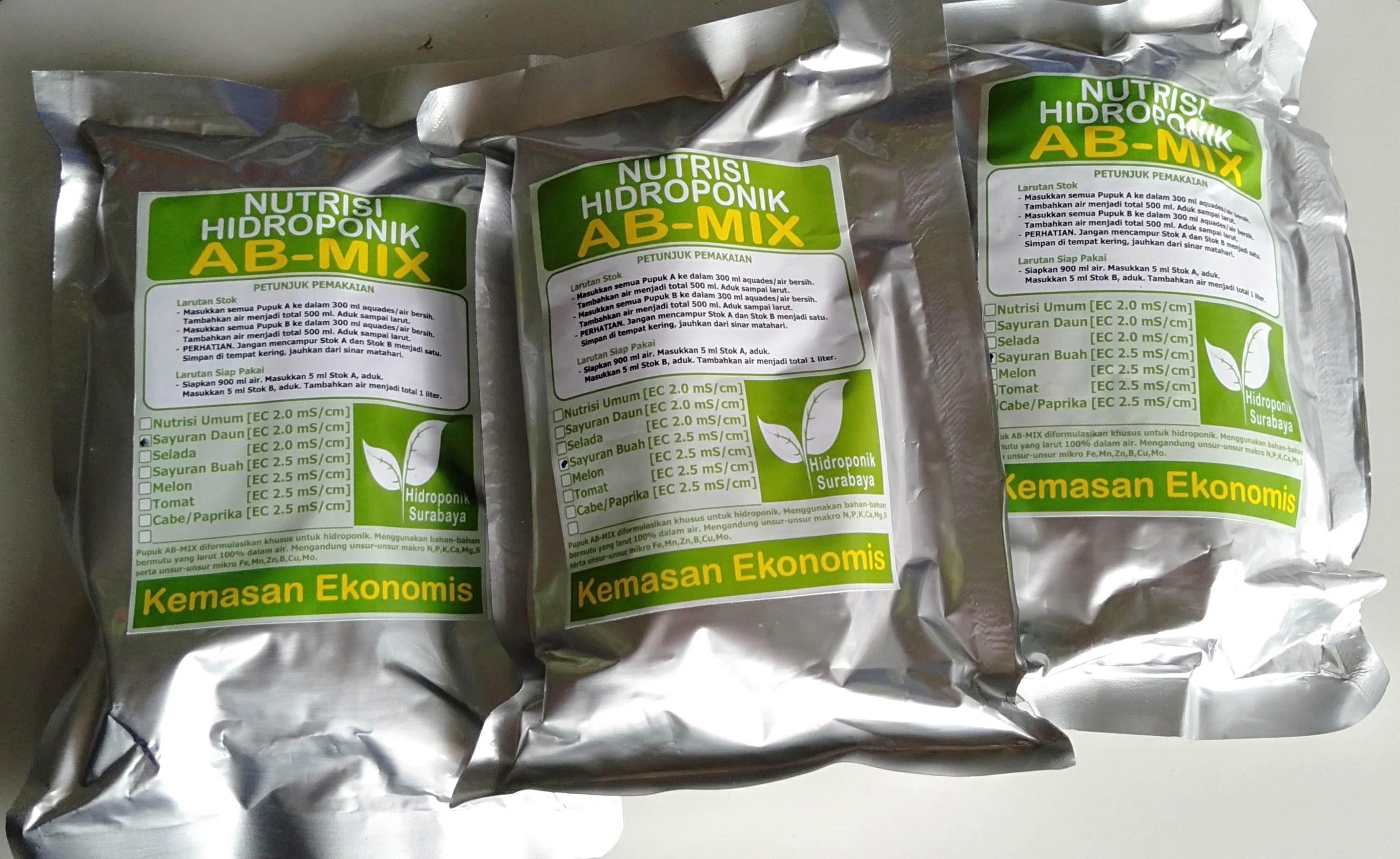 Pupuk Nutrisi Hydroponik AB MIX 300gr U-Sayur Daun, Sayur Buah dan Umum ...