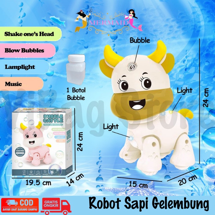 Robot Sapi Gelembung Busa Otomatis Mainan Bubble Gun Cattle BRO1290 ...