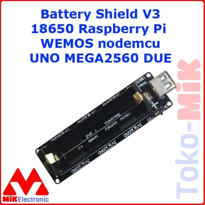 Battery Shield V3 18650 Raspberry Pi Wemos Nodemcu Uno Mega2560 Due