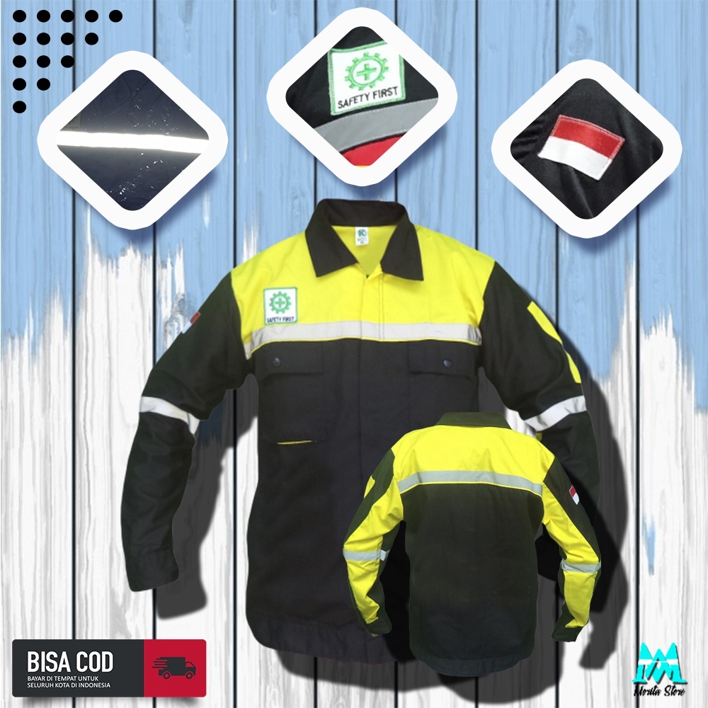 Baju Wearpack Safety Highquality Lengan Panjang Pakaian Kerja Hitam ...