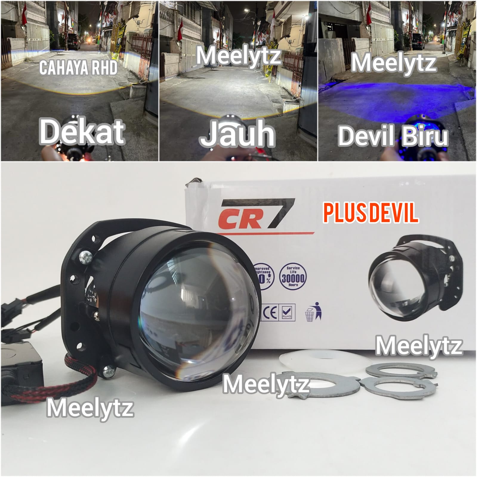 Premium Projector Biled 2.5inch cahaya RHD jauh dekat plus devil eye ...