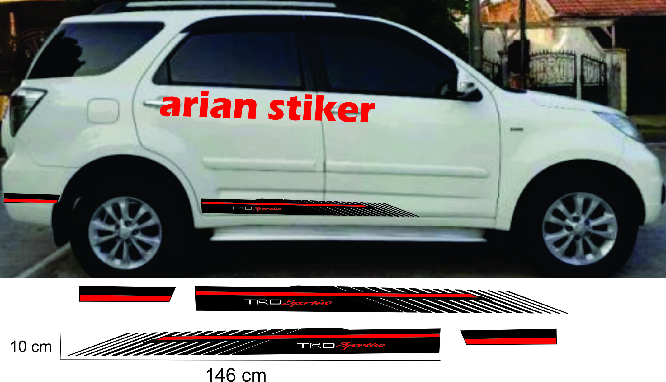 STIKER LIST TRD SPORTIVO STIKER STRIPING MOBIL TOYOTA RUSH TERIOS ...