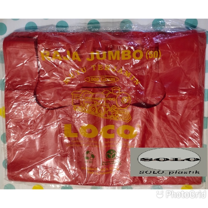 raja jumbo ukuran 50x75 loco merah plastik kresek merah tebal jumbo 50 ...